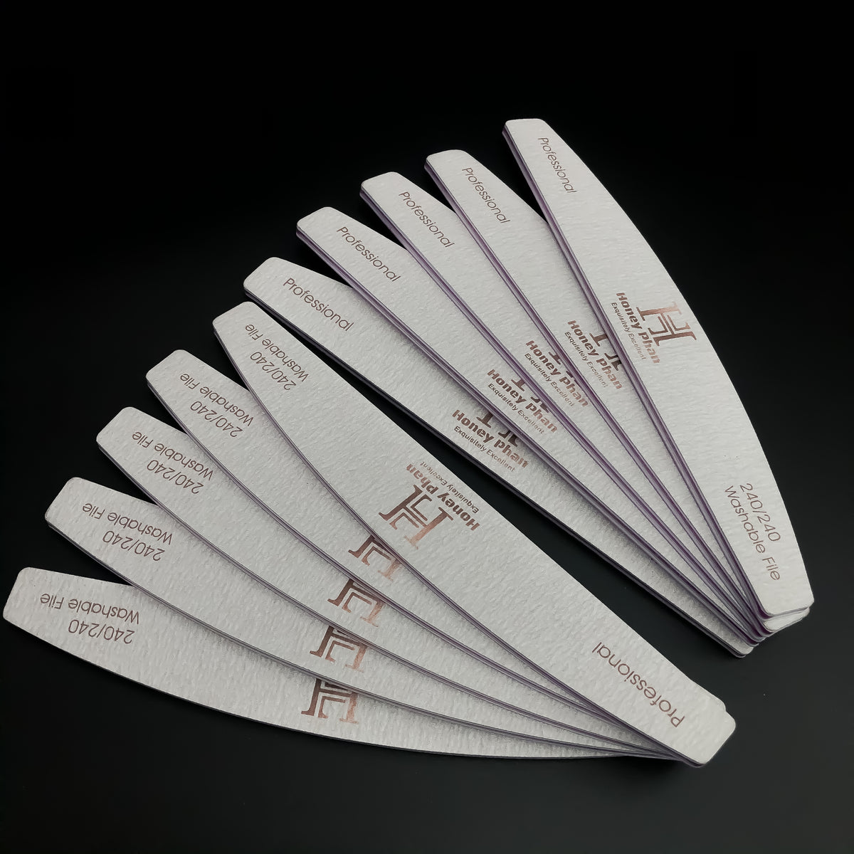 Washable Half Moon Shape Nail Files 240/240 – HONEY'S NAIL SECRET