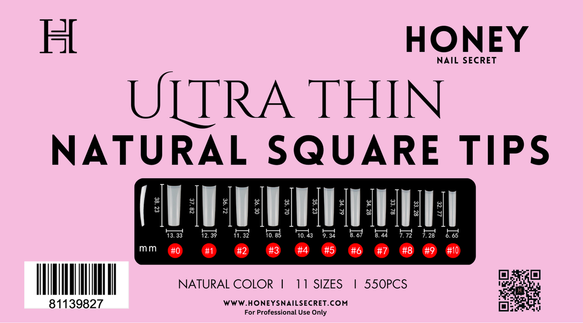 ULTRA THIN - NATURAL SQUARE TIPS – HONEY'S NAIL SECRET