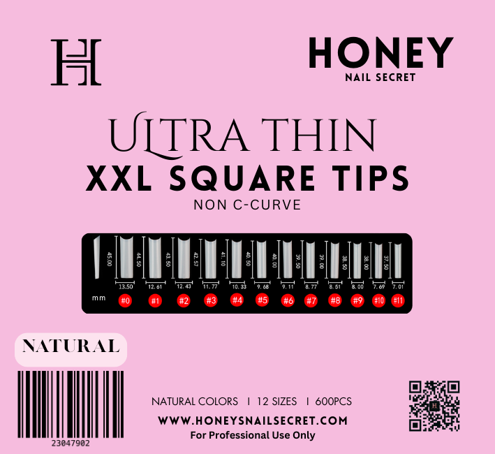 ULTRA THIN - XXL SQUARE TIPS( NATURAL COLORS) – HONEY'S NAIL SECRET